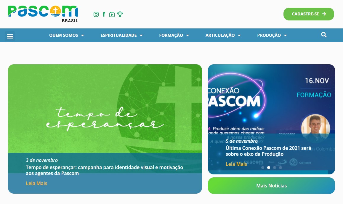Portal da Pascom de cara nova - Pascom Brasil